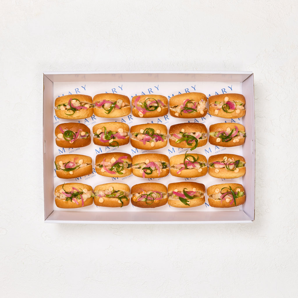 Mary Eats Cake Catering | Poached Prawn Rolls